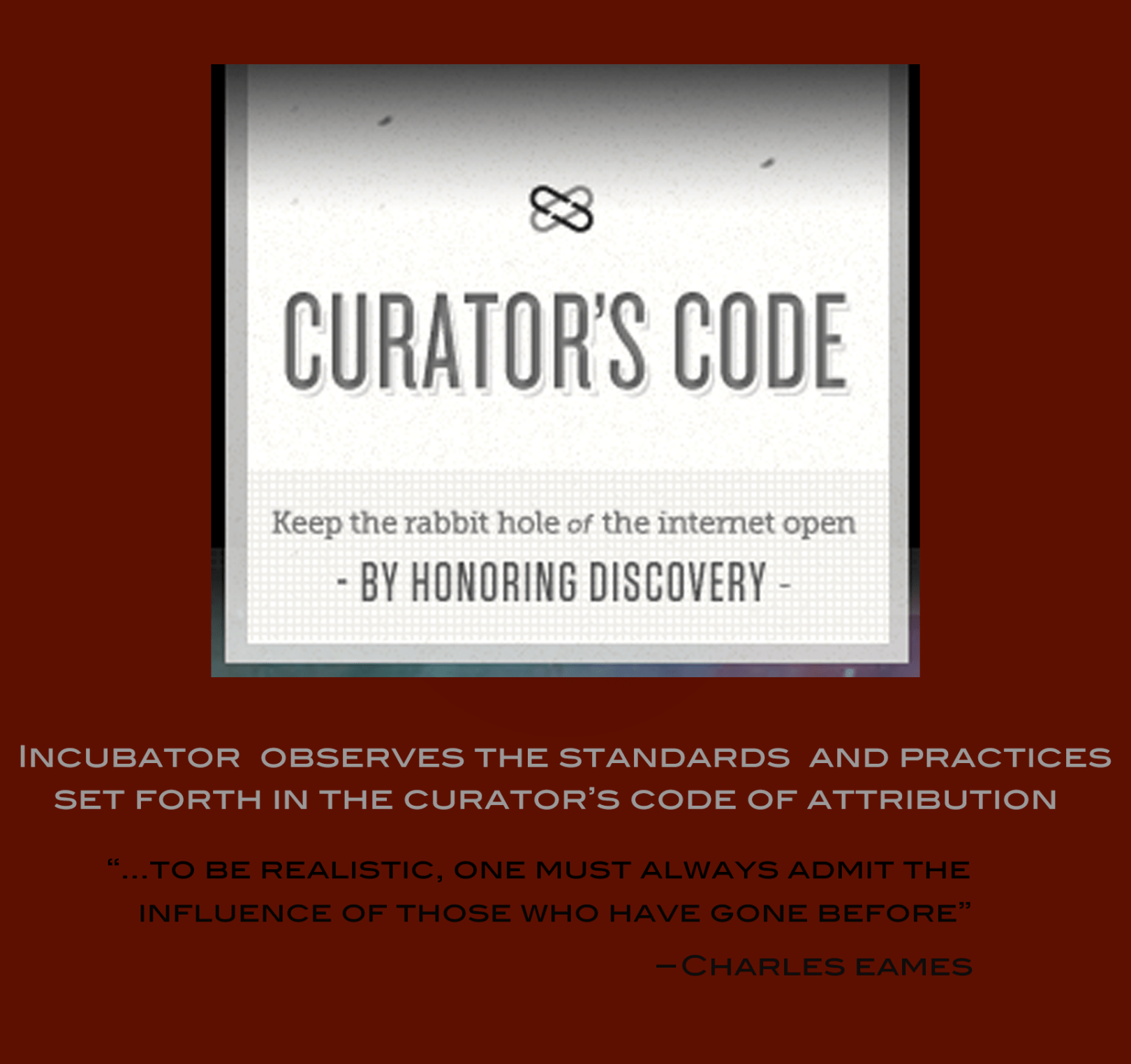 curators-code | The Incubator